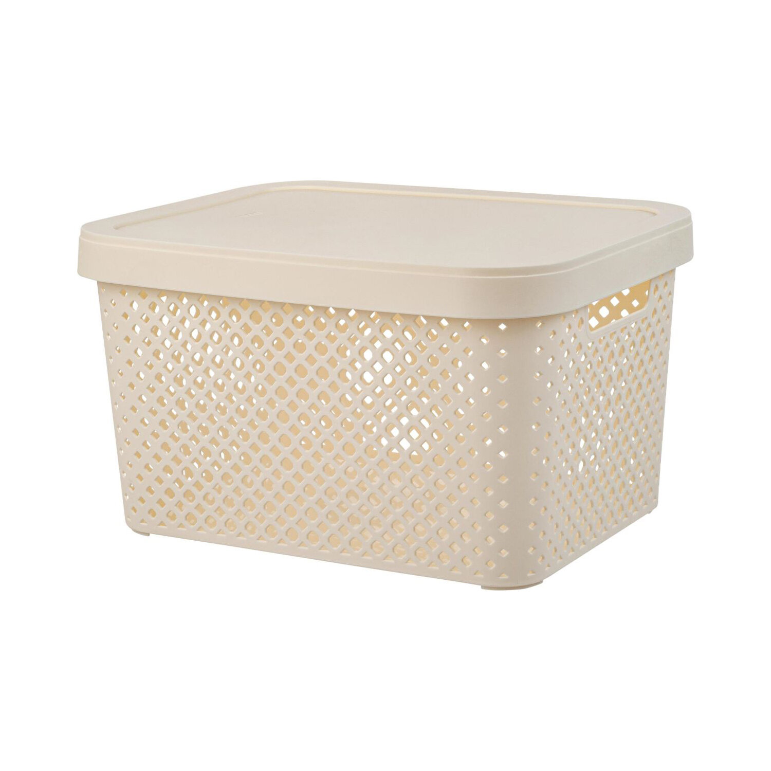 Корзина Plast Team Stockholm, с крышкой, 36 х 27,5 х 20,5 см, молочный туман