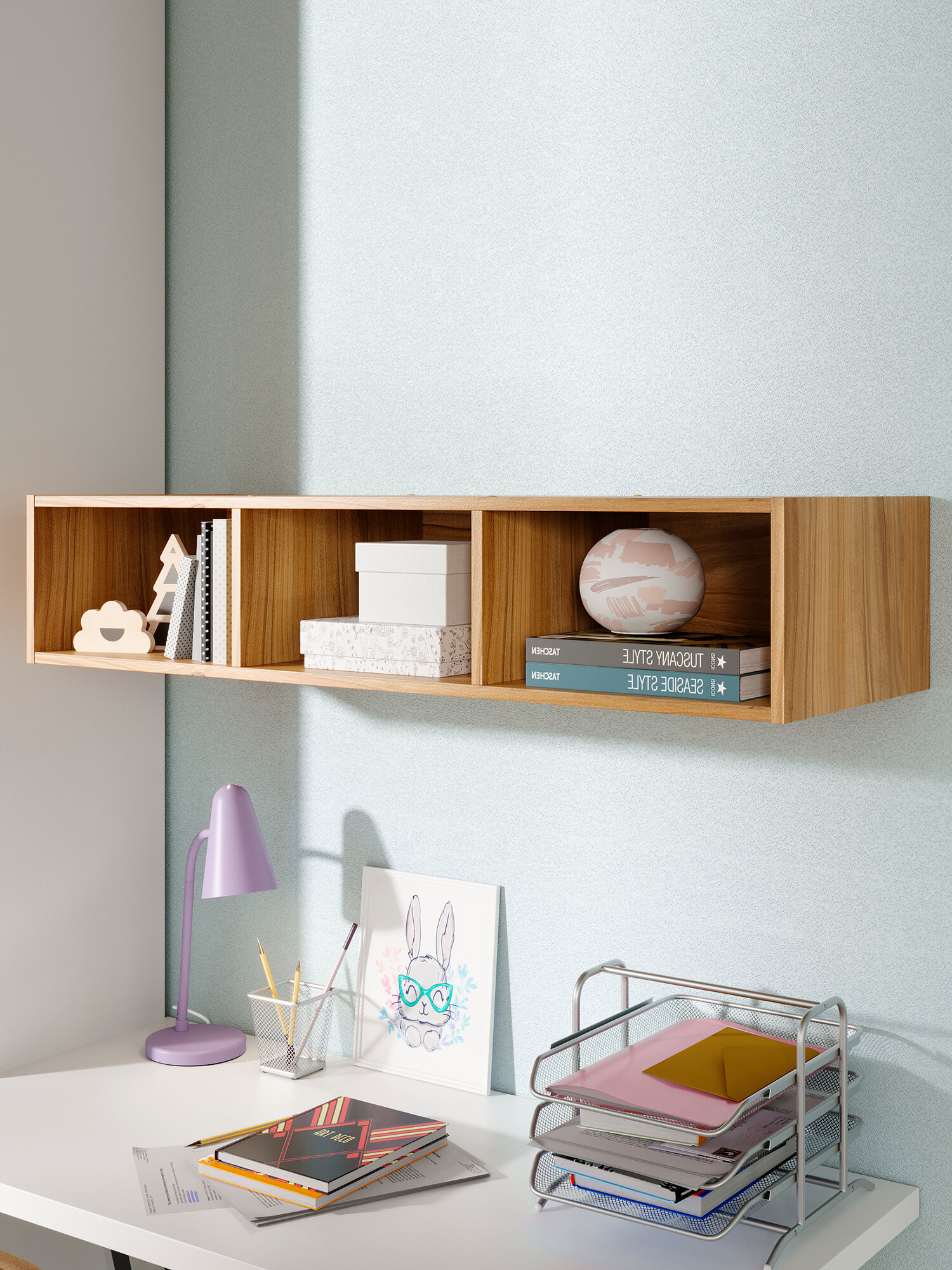 Полка настенная Мебель Трия Стелла Яблоня Беллуно, ЛДСП, коричневая