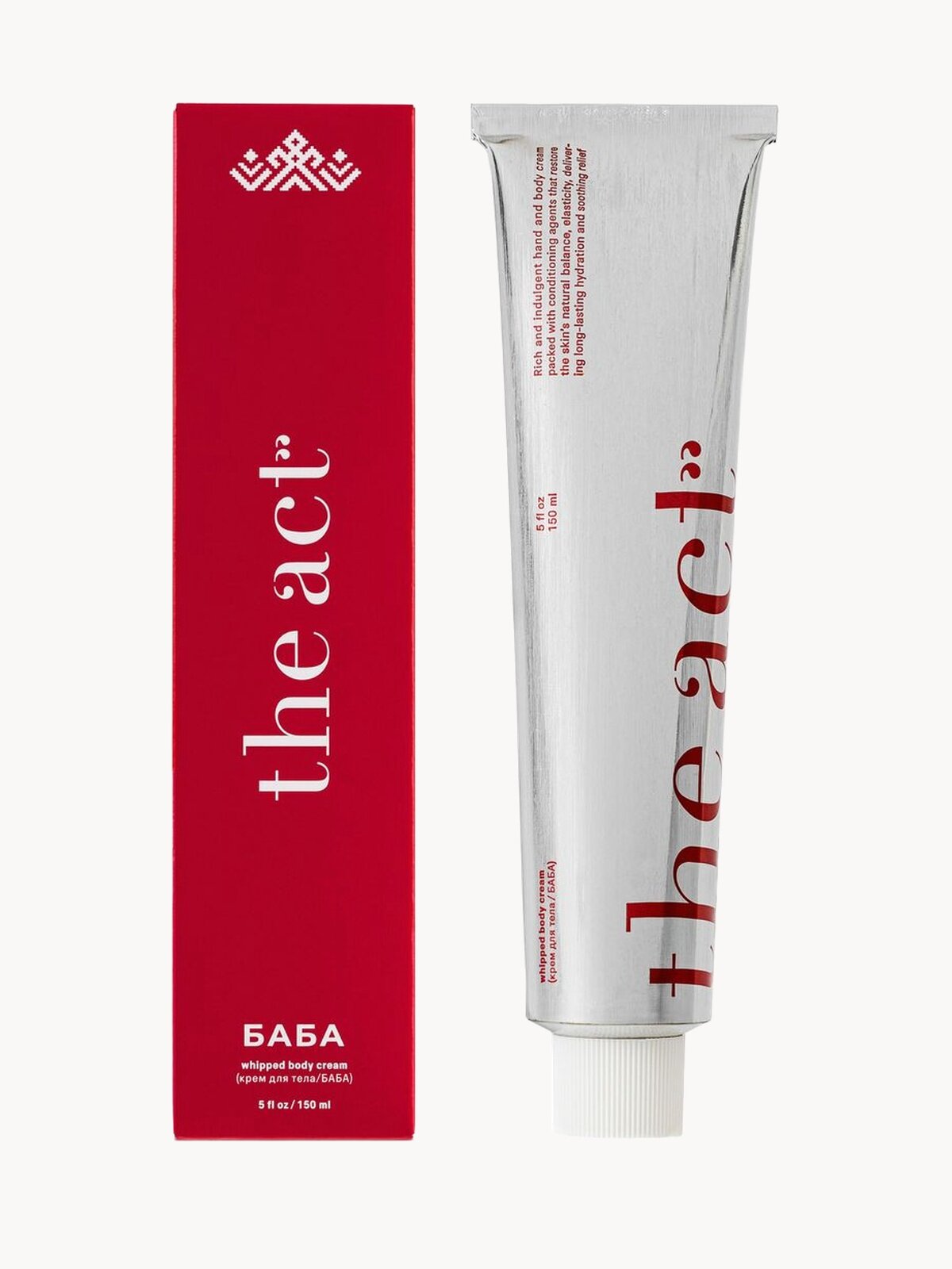 Крем для тела и рук The Act увлажняющий , серия баба, 150 мл