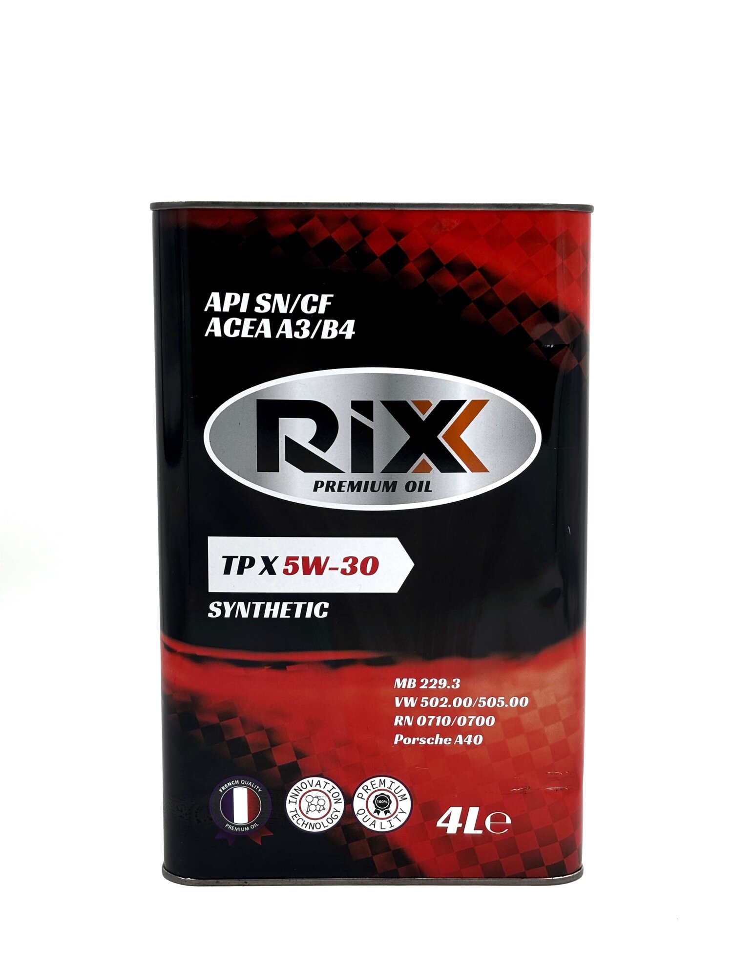 Масло моторное RIXX TP X 5W-30 SN/CF, 4 литра, синтетическое