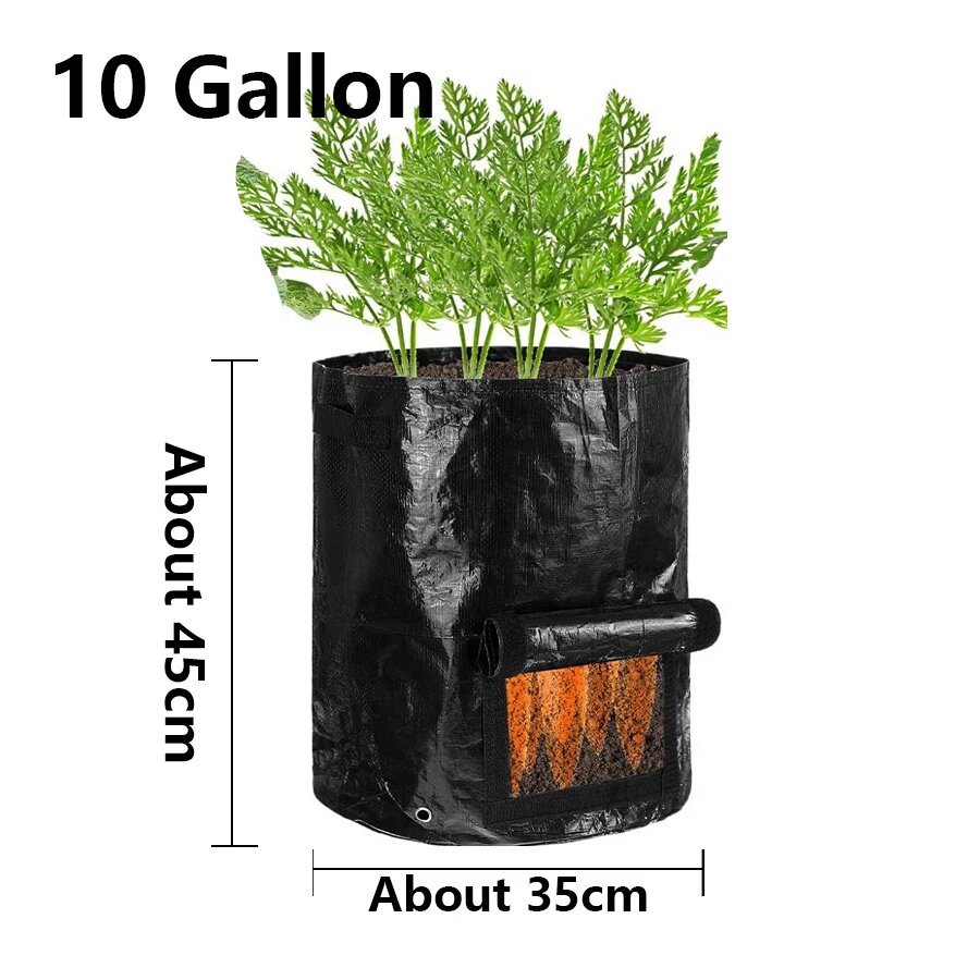 Уличные цветочные горшки для картофеля Зеленый, 10Gallon Black