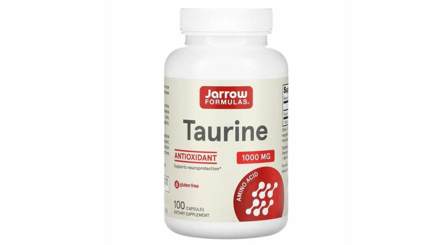 Jarrow Formulas, Аминокислота-антиоксидант, Таурин, 1000 мг, 100 капсул