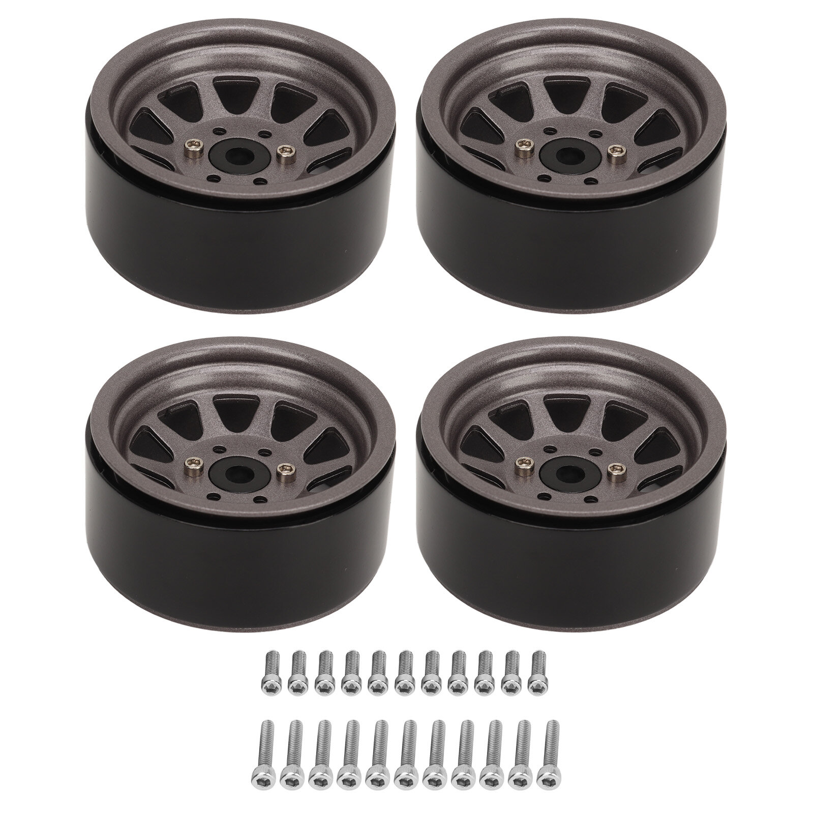 4pcs RC колесный обод набор цинк сплав Сталь Universal 1,9 дюйма 10 дисков RC Crawler Car Hub для осевого SCX10 II III Титан