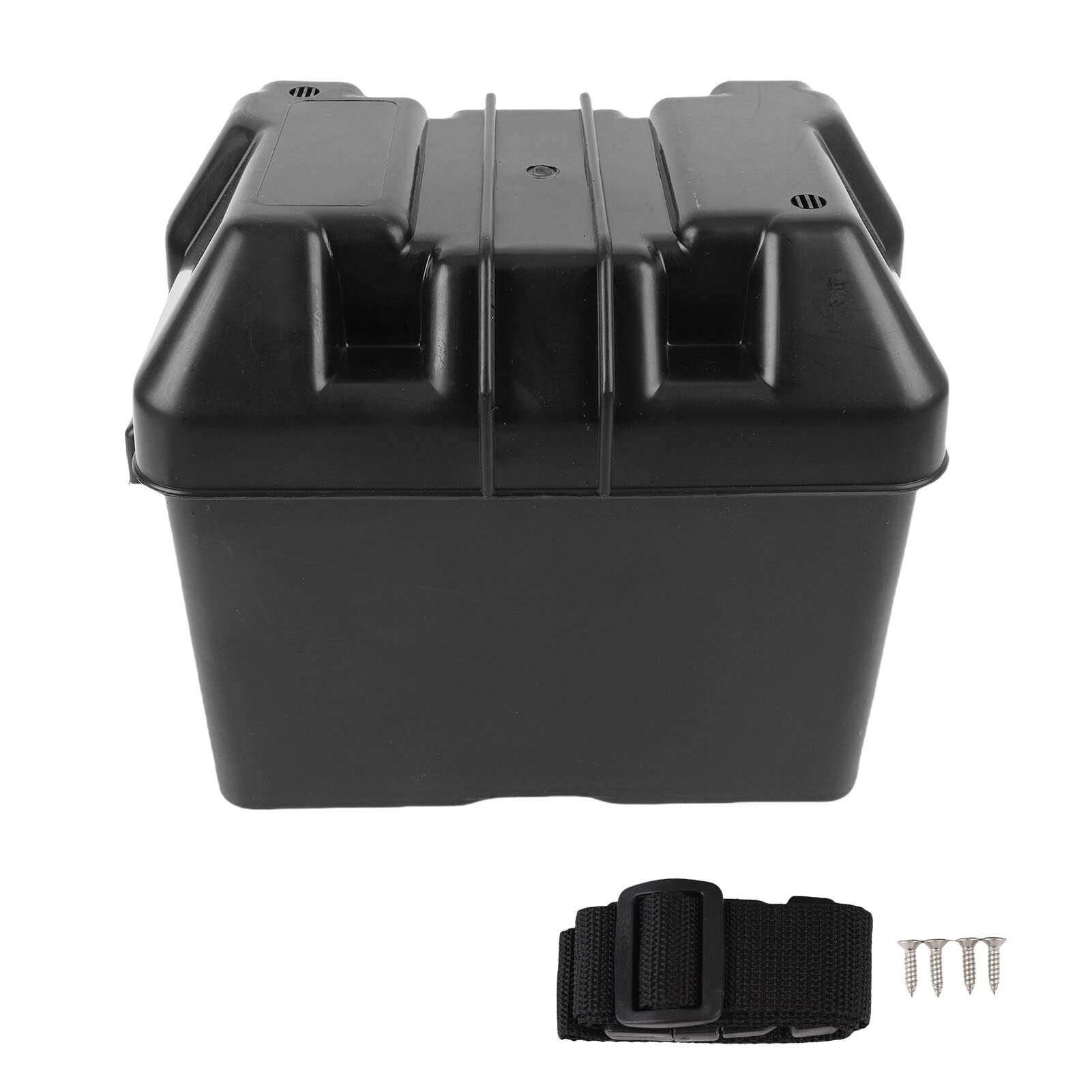 Marine Battery Box Heavy Duty 12V Case with Straps and Hardware for RV Automotive Boat Travel Trailer