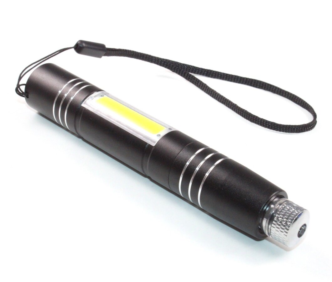 Указка лазерная YL-Lazer 736 cob зеленая (встр. аккум, ЗУ-USB, рассеивающая насадка)