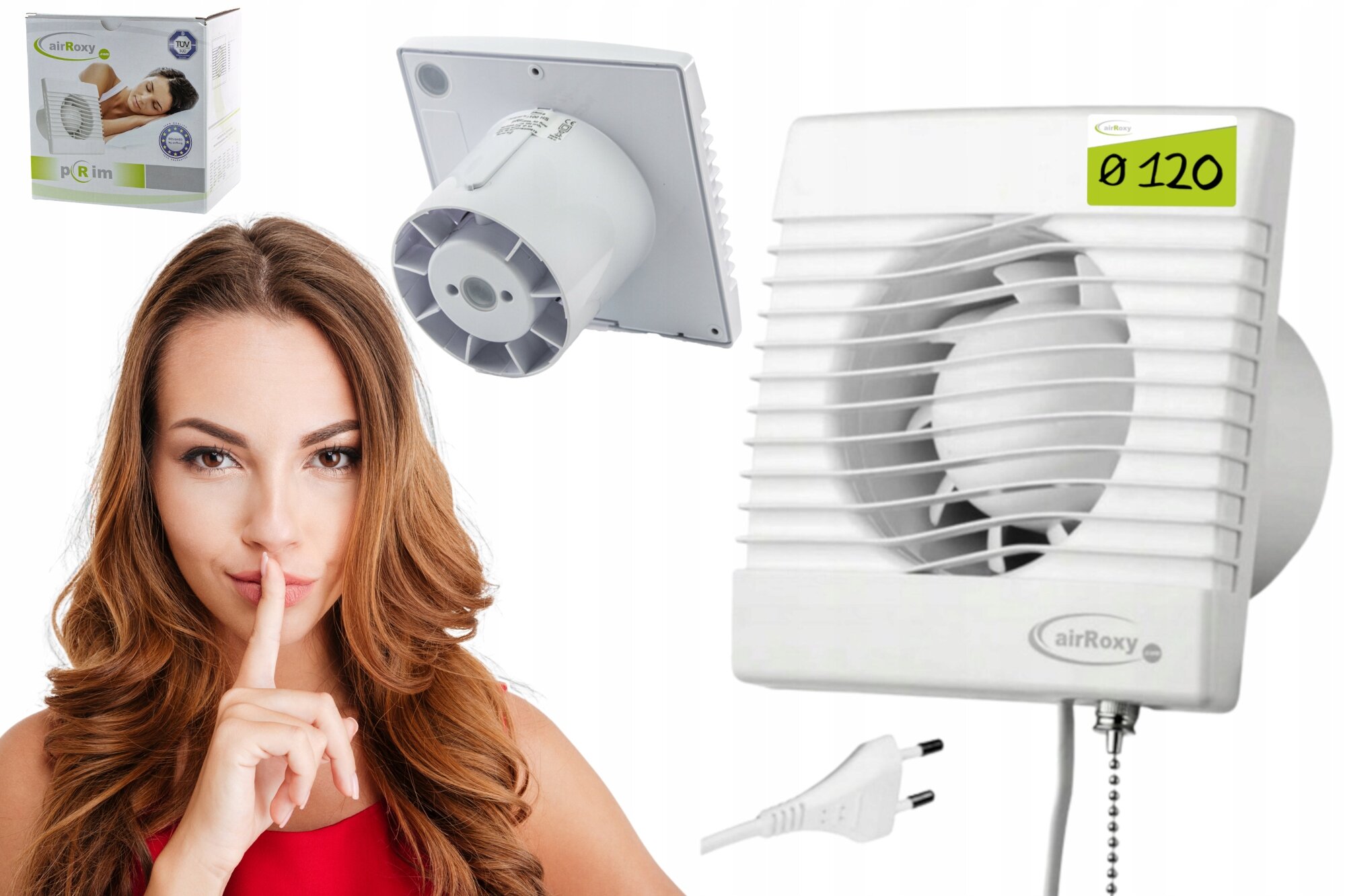 Вентилятор airRoxy pRemium, осевой, Ø 120 мм, низкий уровень шума