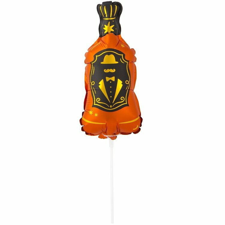 Воздушный шарик PartyDeco мини фигура, бутылка виски, фольгированный