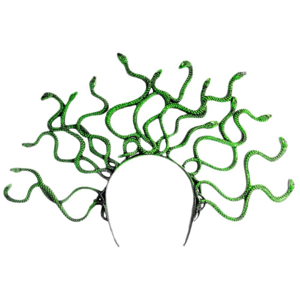 Костюм Медузы с змеей на голову Зеленый, Green1