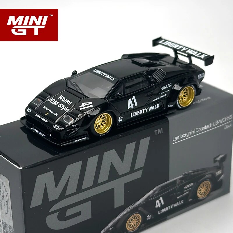 TSM MODEL Lamborghini Countach LB-WORKS черный металлический автомобиль 1:64