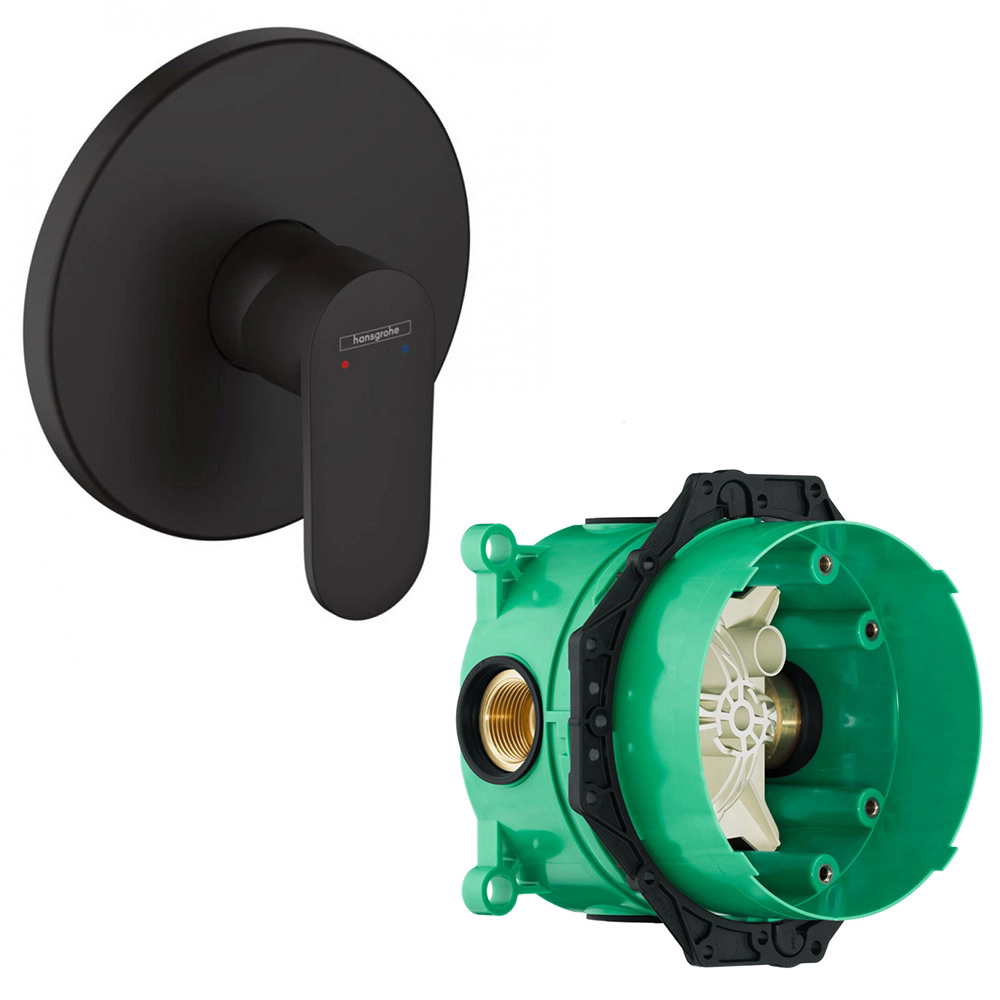 Комплект смеситель для душа и скрытая часть Hansgrohe 71667670S Vernis Blend черный