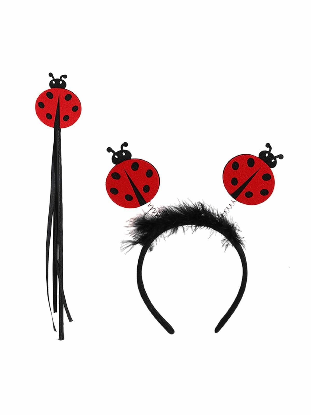 Божьи коровки аксессуары для костюма, - Волосы в виде красной божьей коровки
