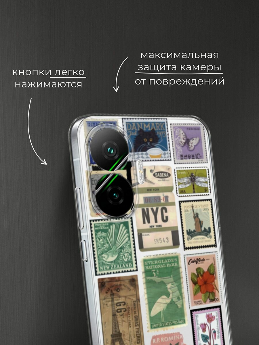Силиконовый чехол на Poco F7 / Поко F7 с принтом Марки — фото 1