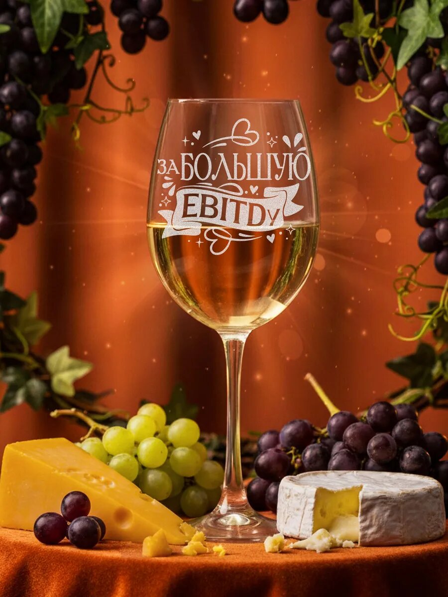 Бокал винный с индивидуальной гравировкой За большую EBITDу