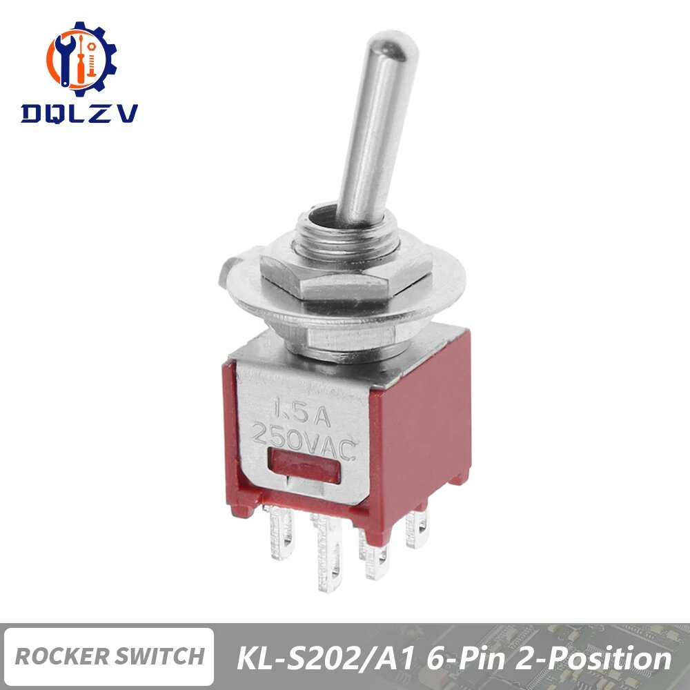 Переключатель качающийся KL-S202, 6-Pin, 2-Position, 3PCS