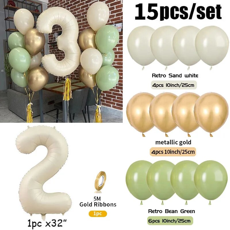15 шт. 32-дюймовые латексные шары из фольги с номером, украшения для вечеринки в честь Дня Рождения, детские товары для мальчиков и девочек 1 2 3 4 5 6 7 8 9 лет