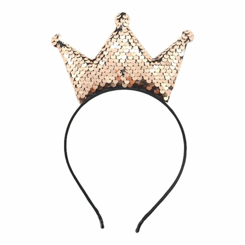 Детская повязка-корона с блестками-Бронзовый
