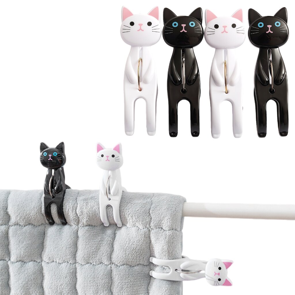 Пластиковые зажимы для одеял крепления для пляжных полотенец практичные прищепки в форме кошек