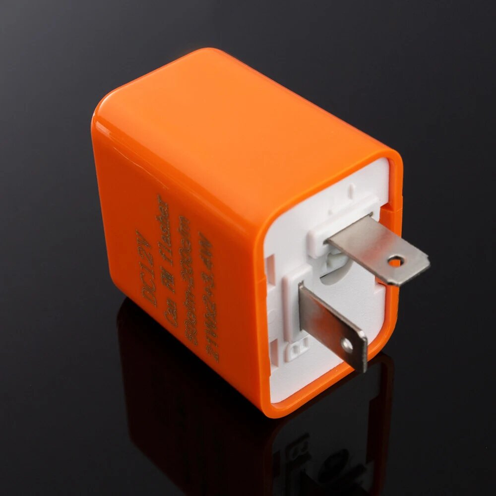 Реле-индикатор Поворотника Для Мотоцикла 12В, 2 Контакта, Светодиодный, С Регулируемой Orange