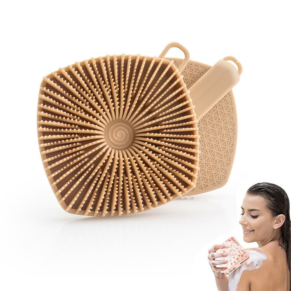 Силиконовая мочалка для душа, бани и сауны. Мягкая губка-пилинг для тела.