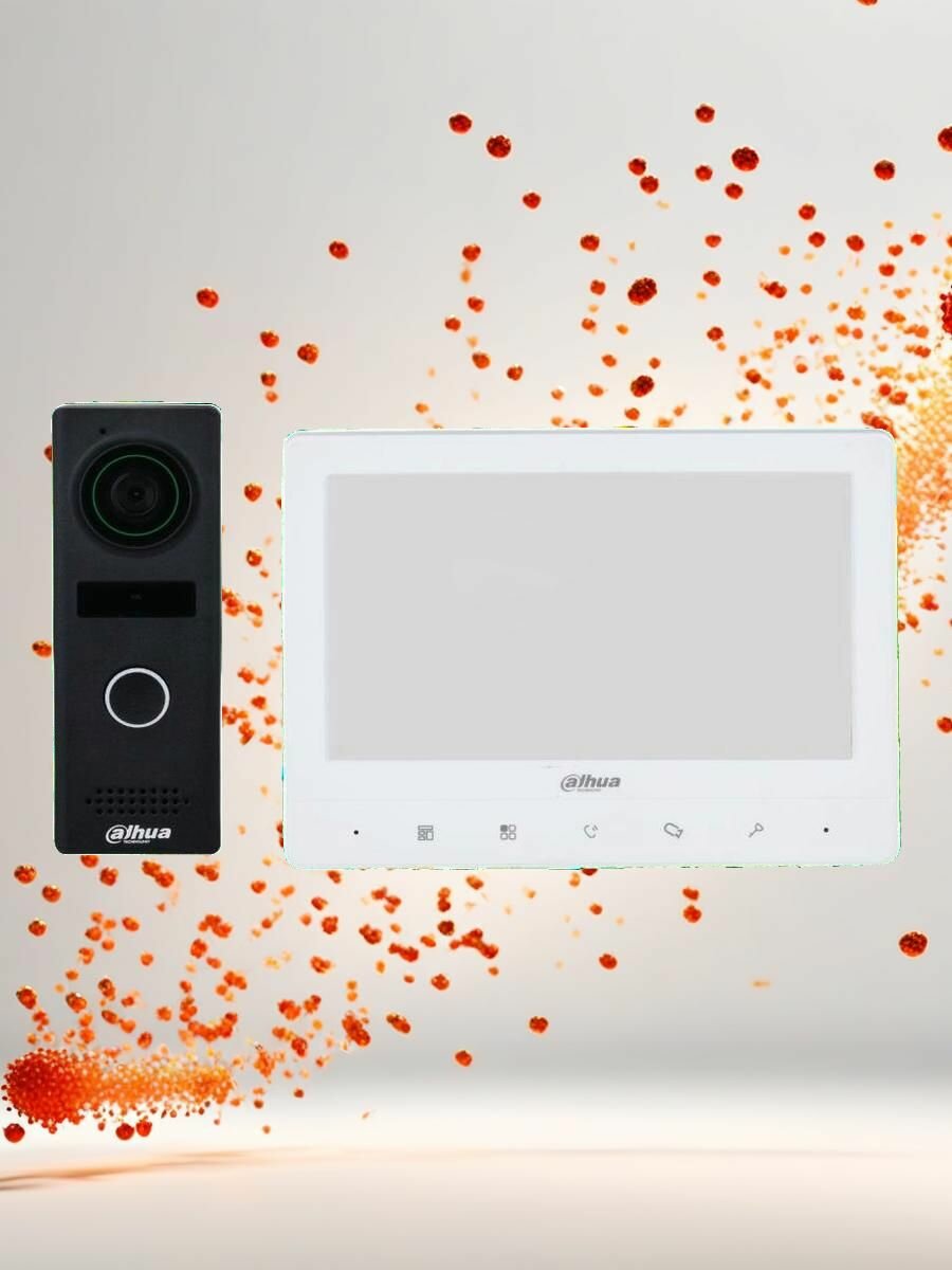 Видеодомофон Dahua DHI-KTA02M, цифровой, цветной, сенсорное управление, IP66