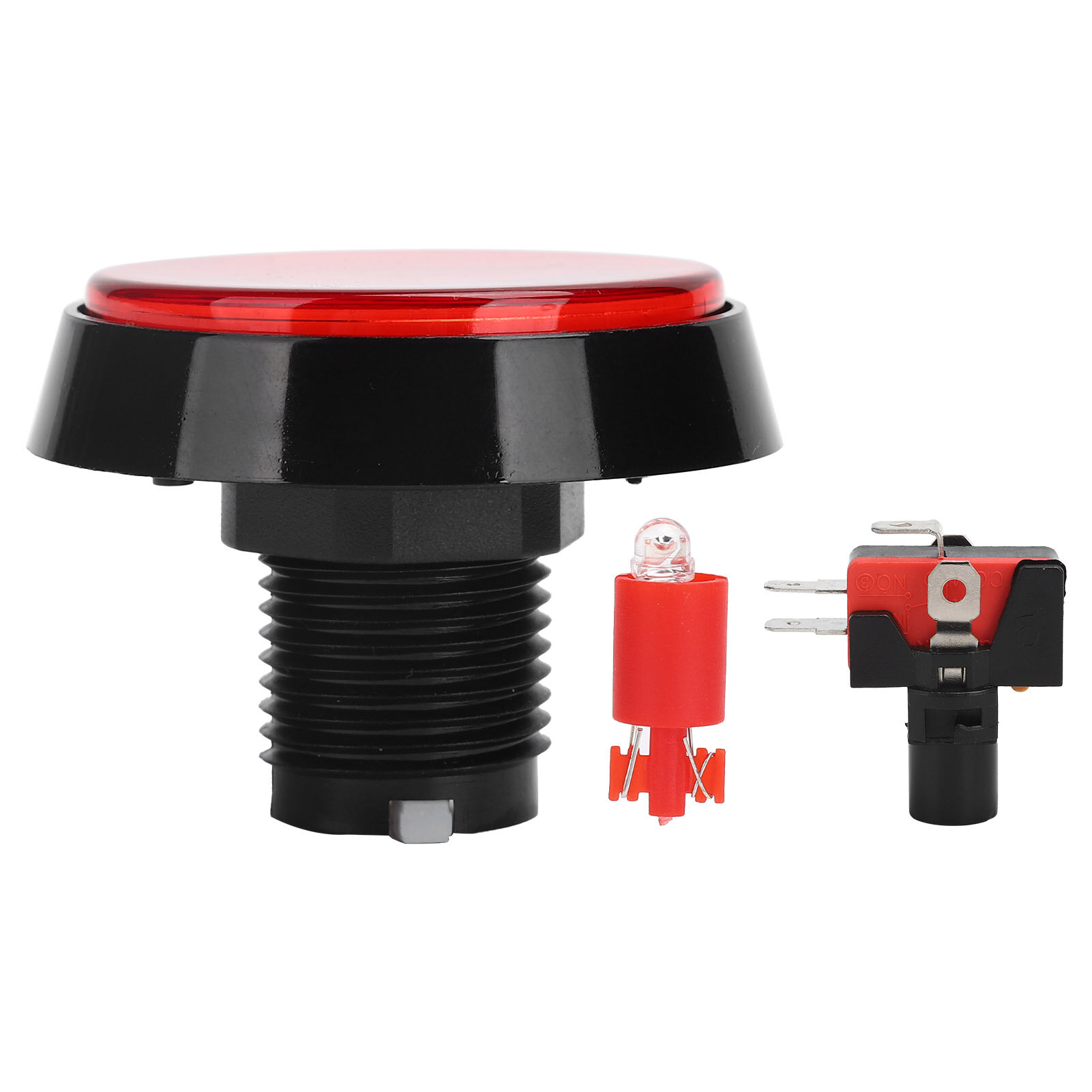 Большая круглая плоская кнопка 60 мм со светодиодной подсветкой, 3-ножной переключатель для игровой консоли Crane Machine, красная