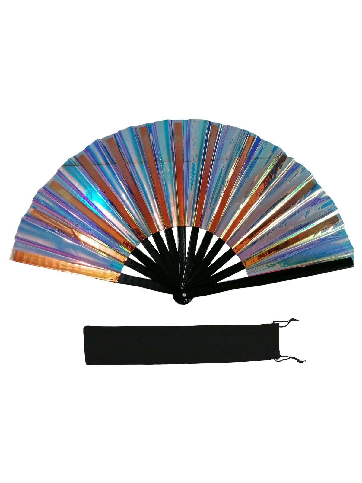 Светоотражающий ручной складной веер ручной работы для танцев и занятий фитнесом