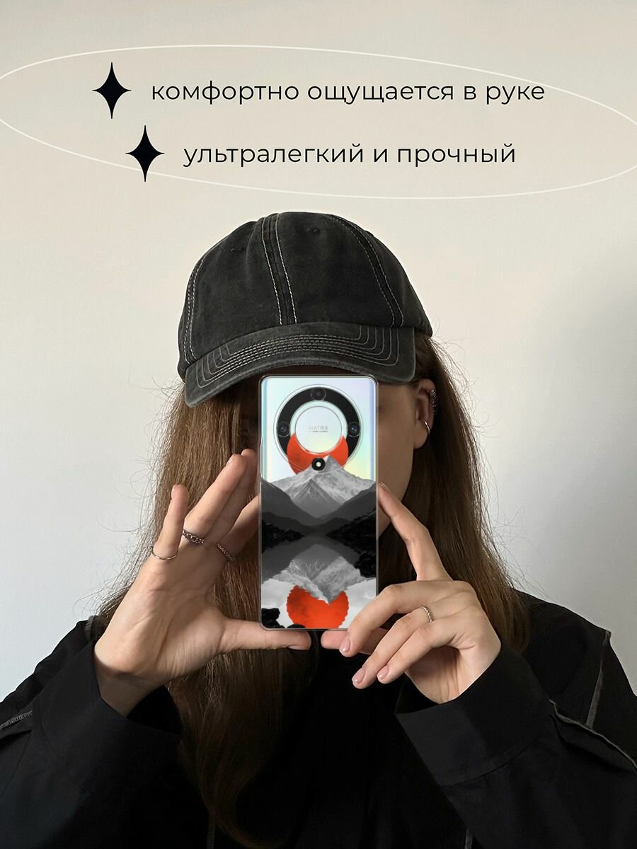 Чехол на Honor X9A / Хонор X9A с принтом Белая гора 2, прозрачный — фото 1