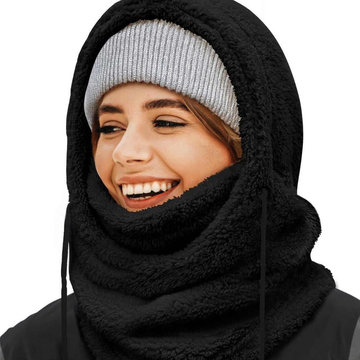 Зимняя ветрозащитная и теплая лыжная маска для верховой езды, защищающая от холода, один размер, черная