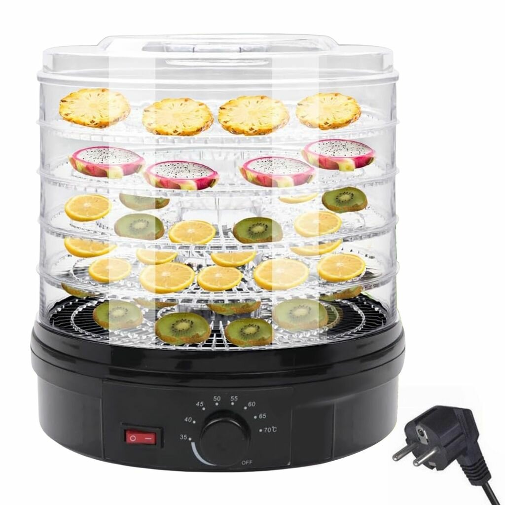 Дегидратор с большой вместимостью, подходит для фруктов, овощей, мяса и других продуктов, Черный