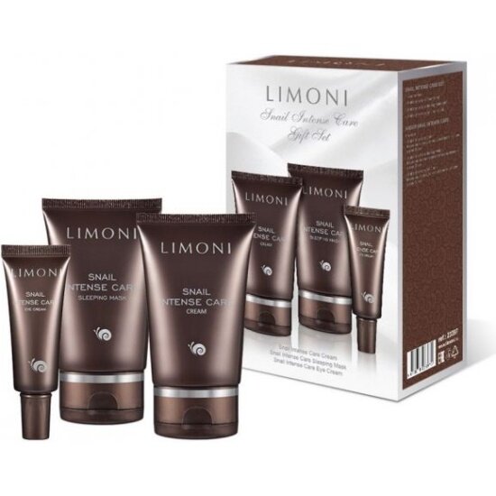 Подарочный набор Limoni с экстрактом секреции Улитки (Крем для лица + Крем для век + Маска ночная)