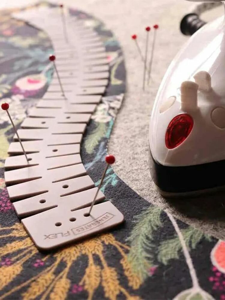 Силиконовый гибкий хеммер, портновская линейка для подшивки и разметки ткани удобный инструмент для шитья, пэчворка и ремонта одежды