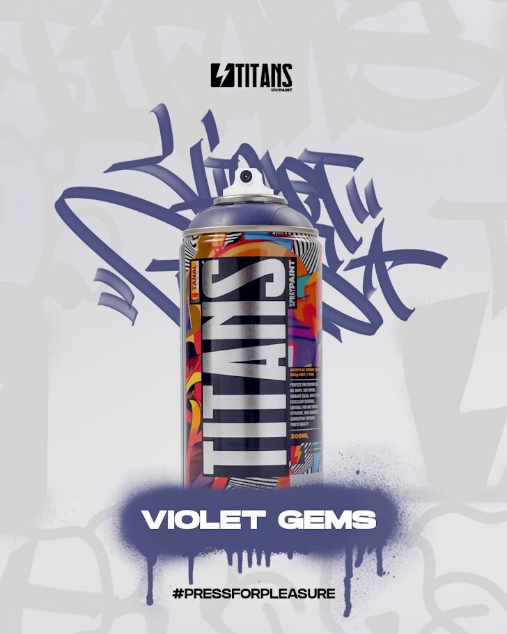 Аэрозольная краска для граффити и дизайна TITANS 22 Violet Gems 300мл.
