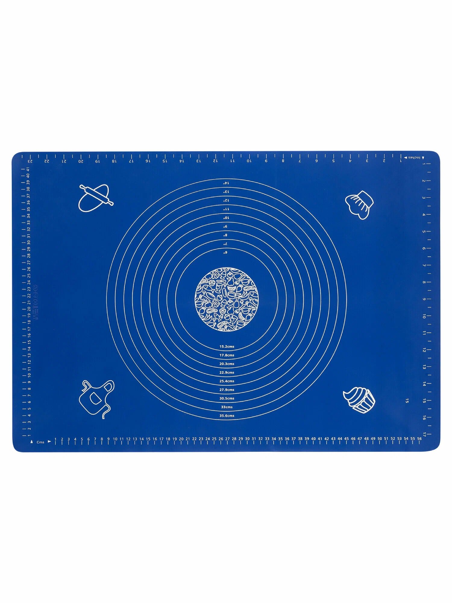 Силиконовый коврик для раскатки теста, 65х45 см, Темно-синий