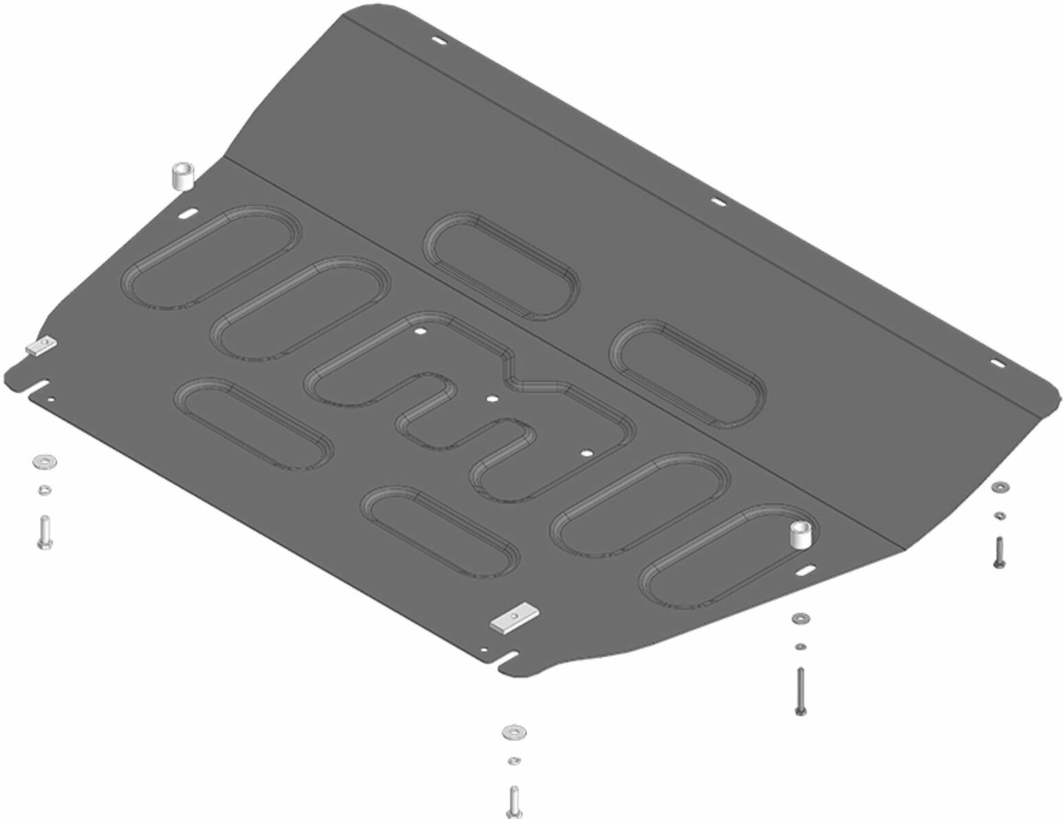 Защита стальная 2 мм; Д; КПП для Omoda C7, Tenet T8 MOTODOR.79017