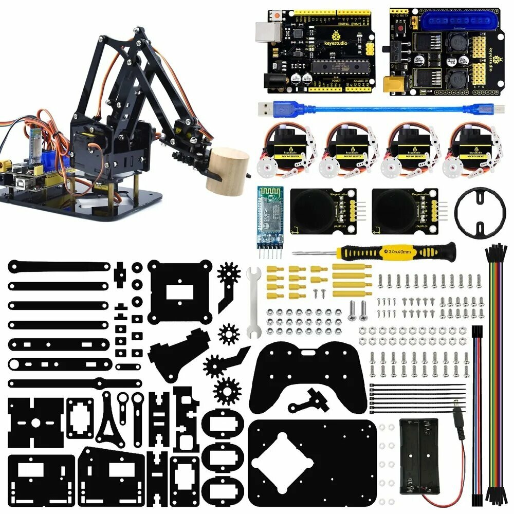 Keyestudio 4DOF Robot Arm Kit для Arduino DIY Robot STEM программирования