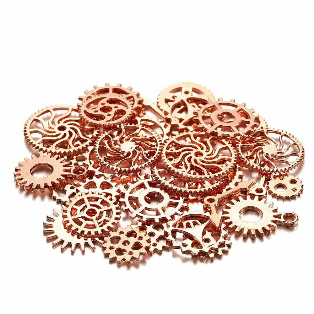 Металлические мини-шестеренки для творчества и заливки смолой, фурнитура для украшений и стимпанк-декора, 50 г набор