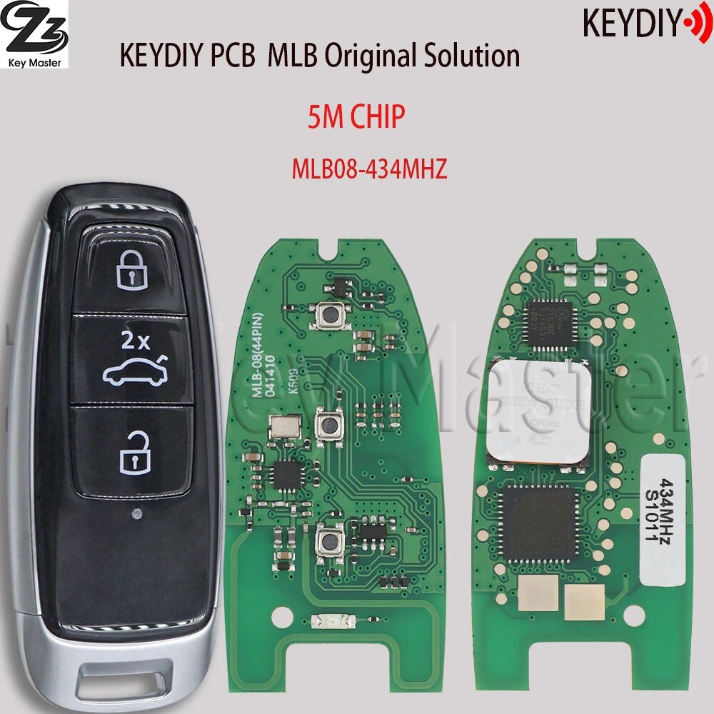 Zz FCCID: IYZ-AK2 KEYDIY MLB-26/08/19/65 PCB 434 МГц 5M ЧИП Бесконтактный автомобильный дистанционный ключ для Audi A4 A6 A8 Q5 VW Porsche MLB Cayenne AUD MLB KEY 1715 H