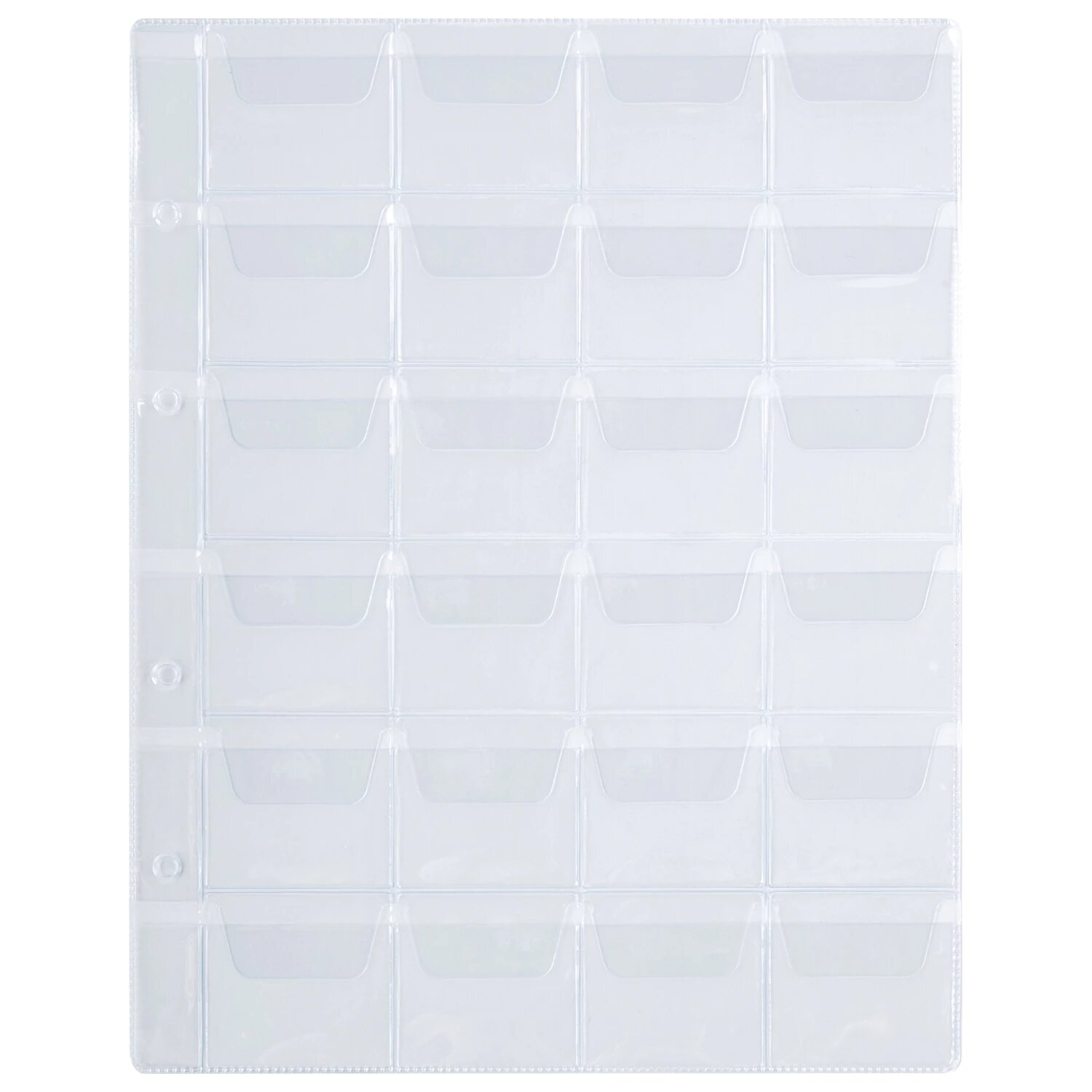 Листы-вкладыши для альбома "OPTIMA" на 24 монеты d до 38 мм, комплект 10 шт, 200250 мм, ПВХ, STAFF, 238084