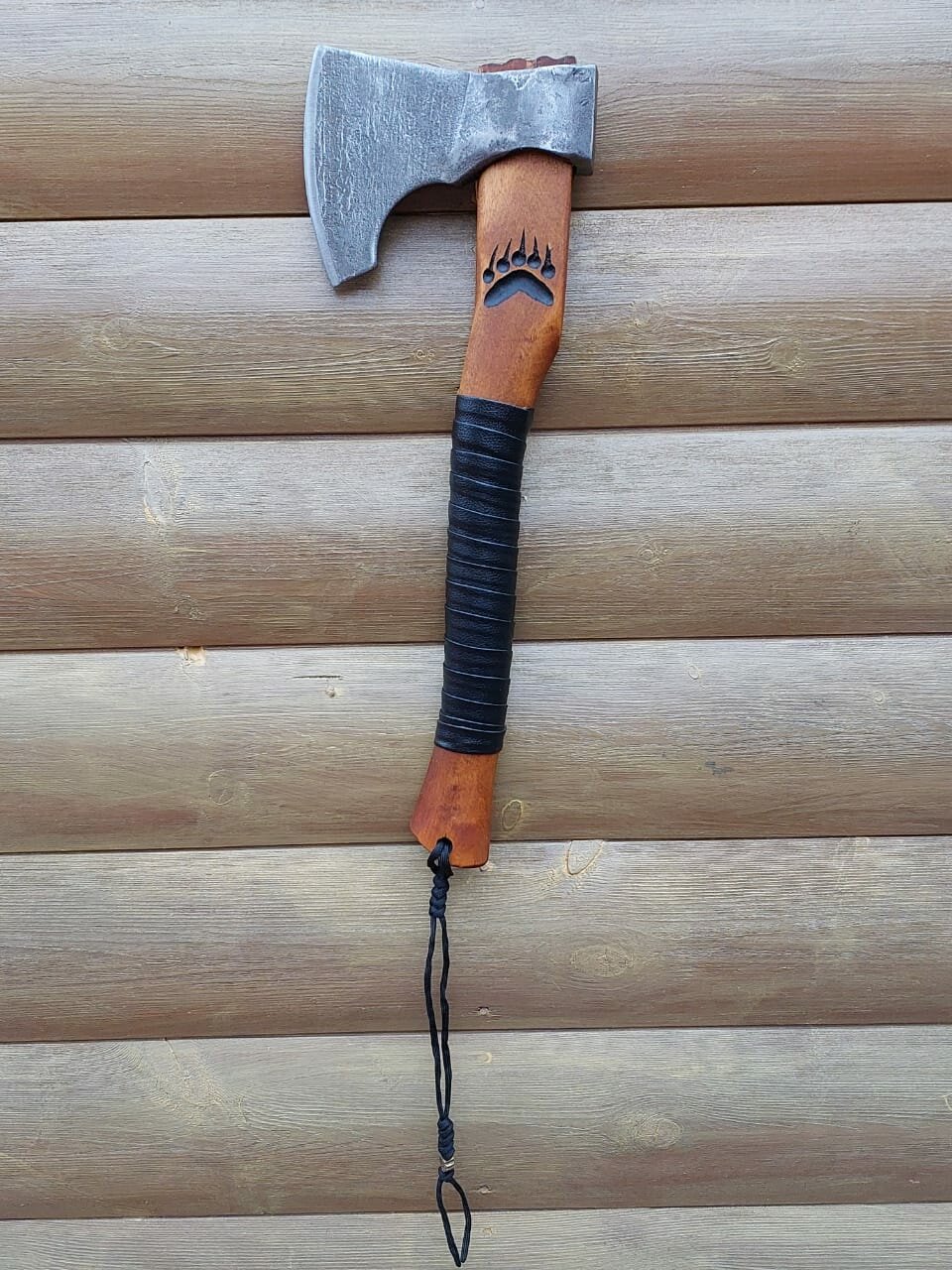 Топор " Хозяин Тайги" ручная работа, 50 сантиметров, с кожанной обмоткой