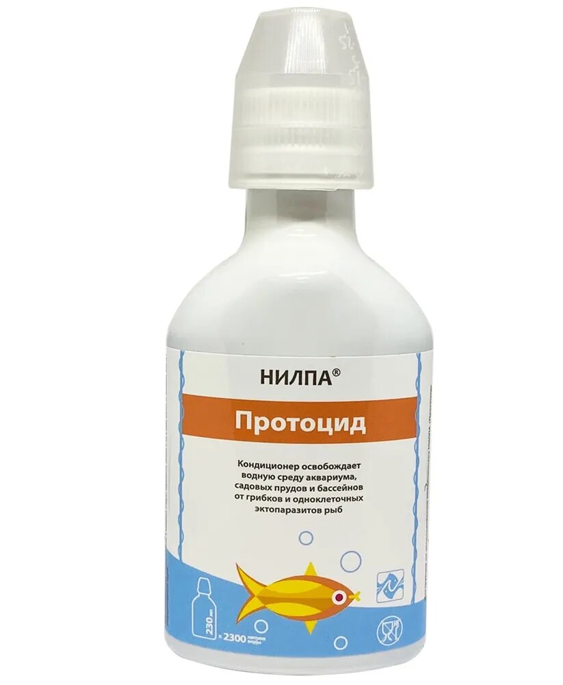 Кондиционер нилпа "Протоцид", освобождает водную среду аквариума от грибков и одноклеточных паразитов, 100 мл*1шт
