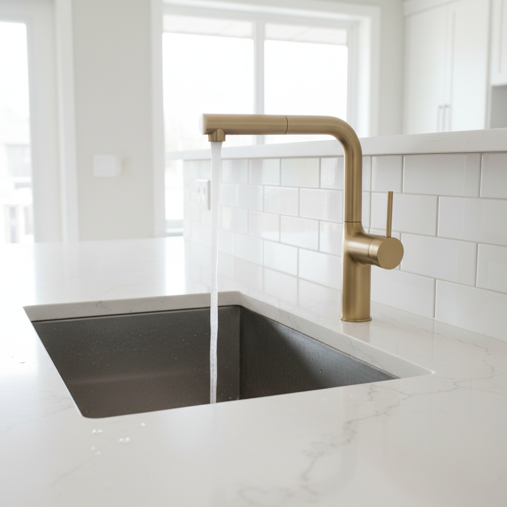 Смеситель для кухни SATO IK2561BP-4, нержавеющая сталь, с возможностью подключения к фильтру