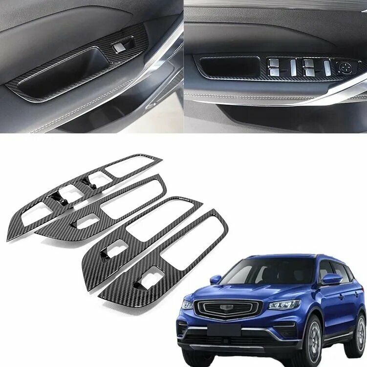 Для Geely Atlas Pro 2021-2024 ABS крышка панели управления дверью, окном, автомобильные аксессуары, внутренняя защита 4 шт.