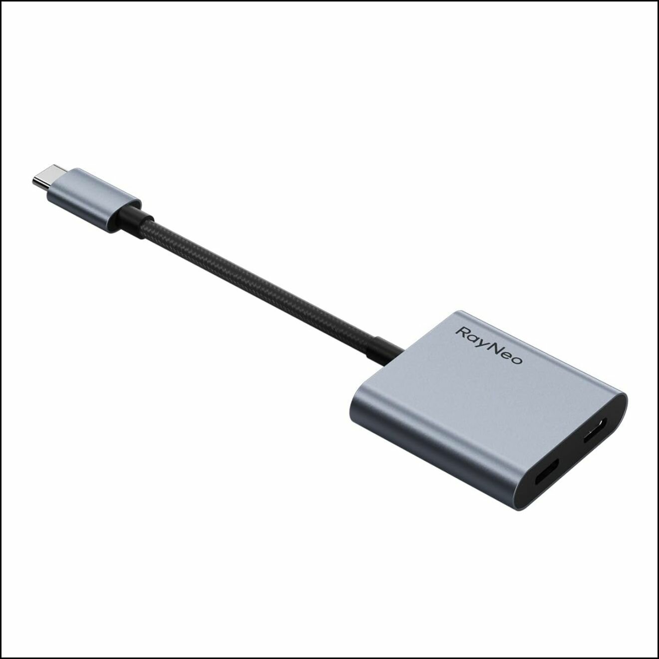 Эксклюзивный адаптер RayNeo с USB C для одновременной зарядки и игры, совместимость с Nintendo Switch кроме версии 2, ROG Ally, PlayStation 4 и 5, а также Xbox обеспечивается