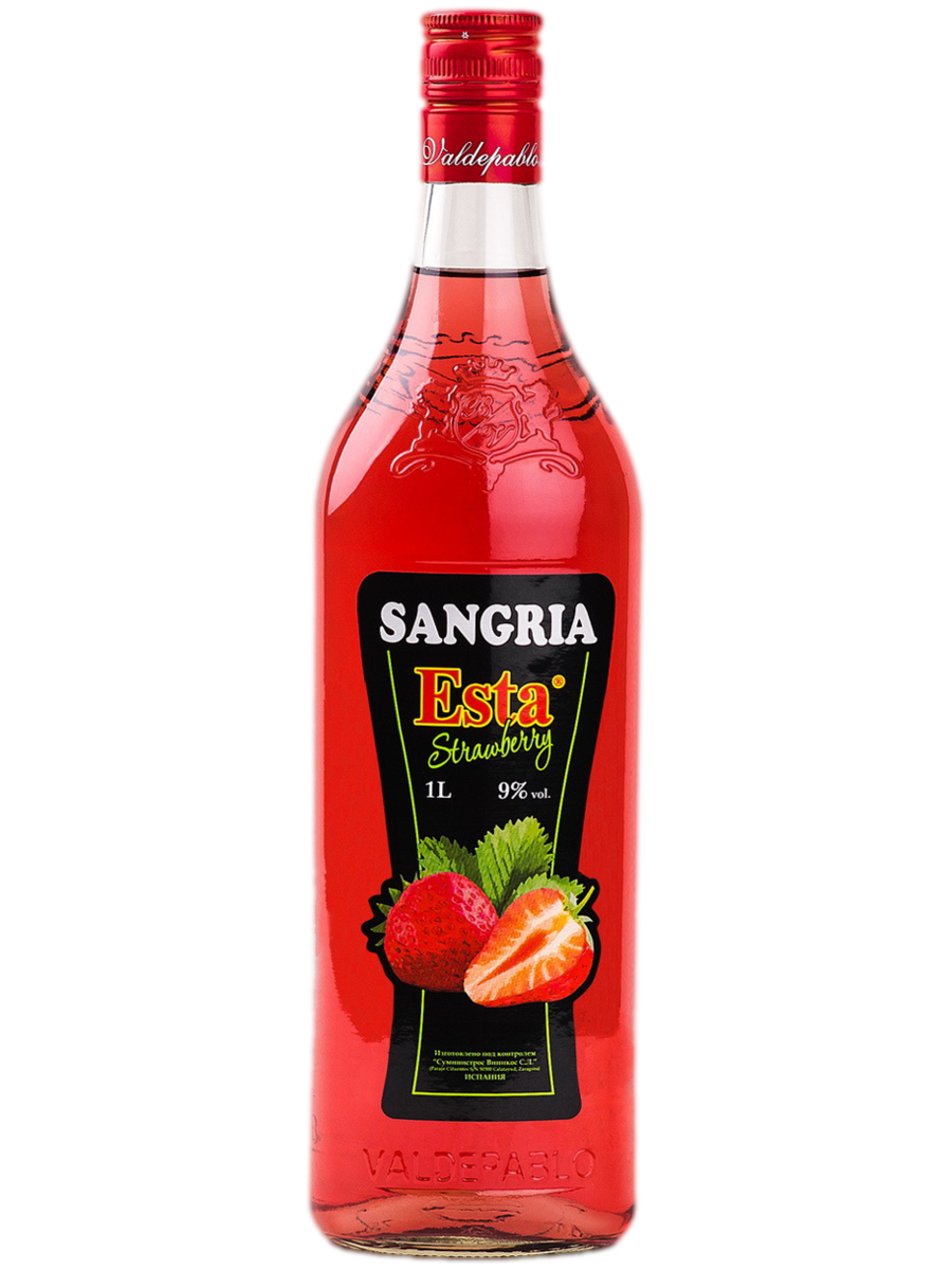 Сангрия "Esta" Клубника, Sangria Strawberry, 1 л, крепость 9%