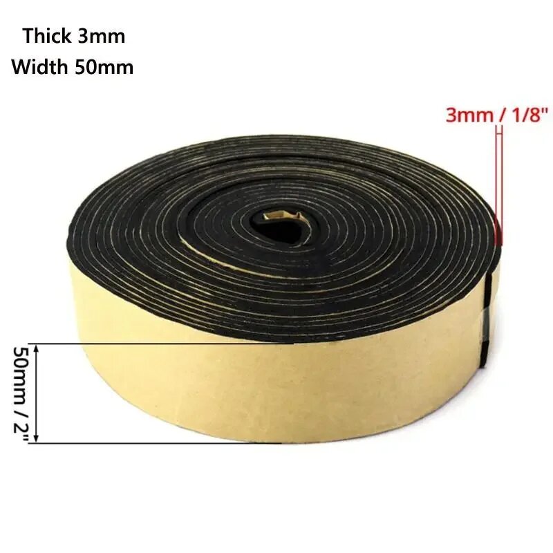 Черная самоклеящаяся уплотнительная лента из EVA 15mm, Thick 10mm Long 2m — фото 1