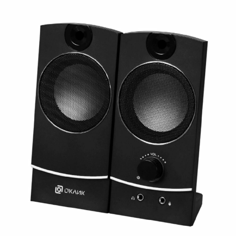 Колонки Oklick OK-118 2.0 черный 4Вт портативные