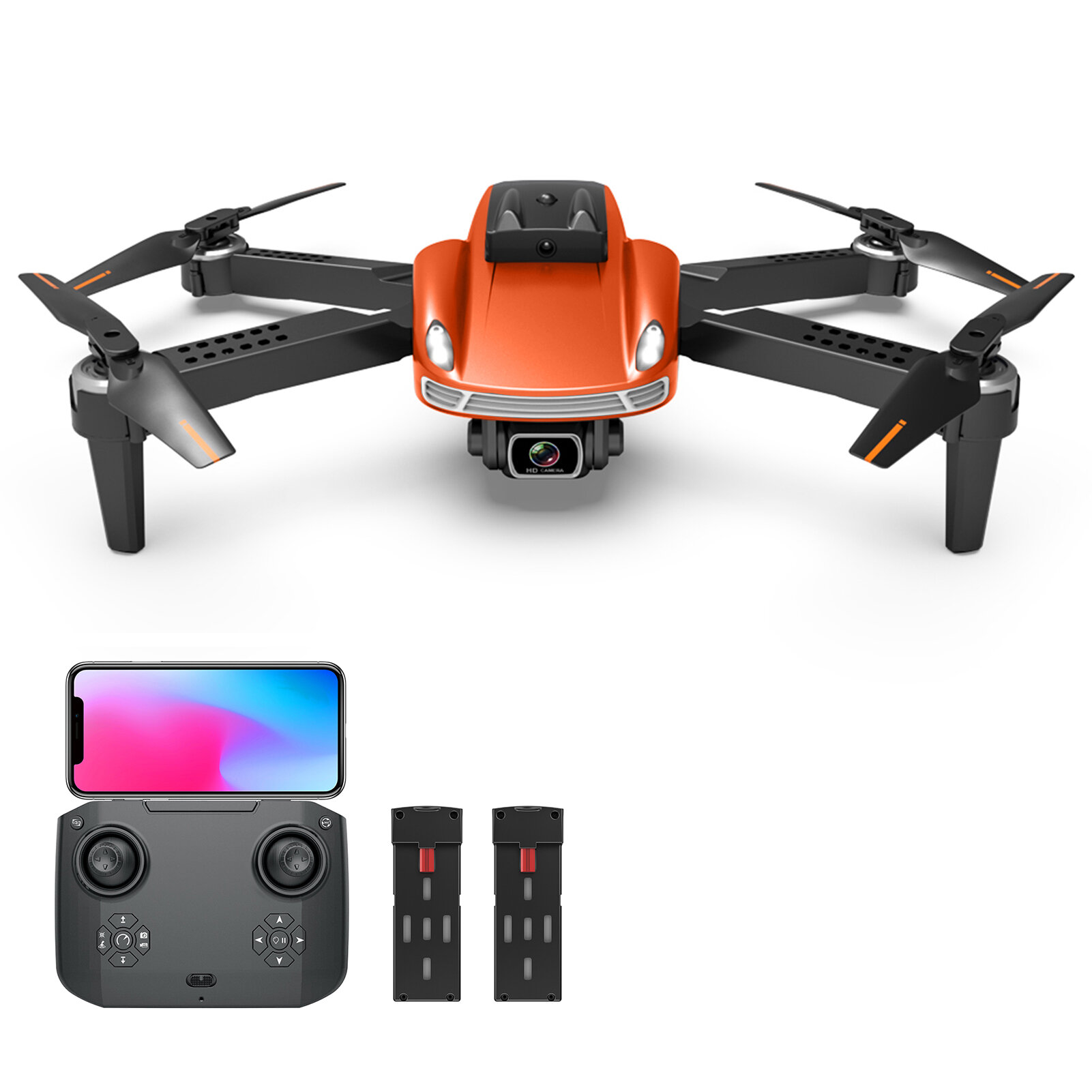 Беспилотник RC с камерой 4K квадрокоптер RC с функцией обхода препятствий, управлением жестом, сумкой для хранения, 2 батареями, мотором с щетками, частотой 2.4Ghz, батареей 3.7V 600mAh, весом 100g, складывающимся размером 12.8*8.7*5.5cm, размером