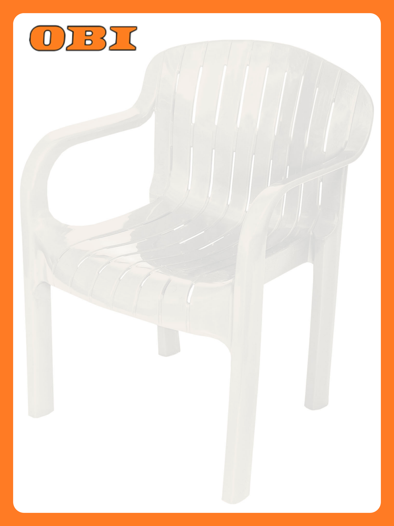 Кресло "Летнее Стандарт Пластик", влагостойкое, максимальная нагрузка 200кг, белое