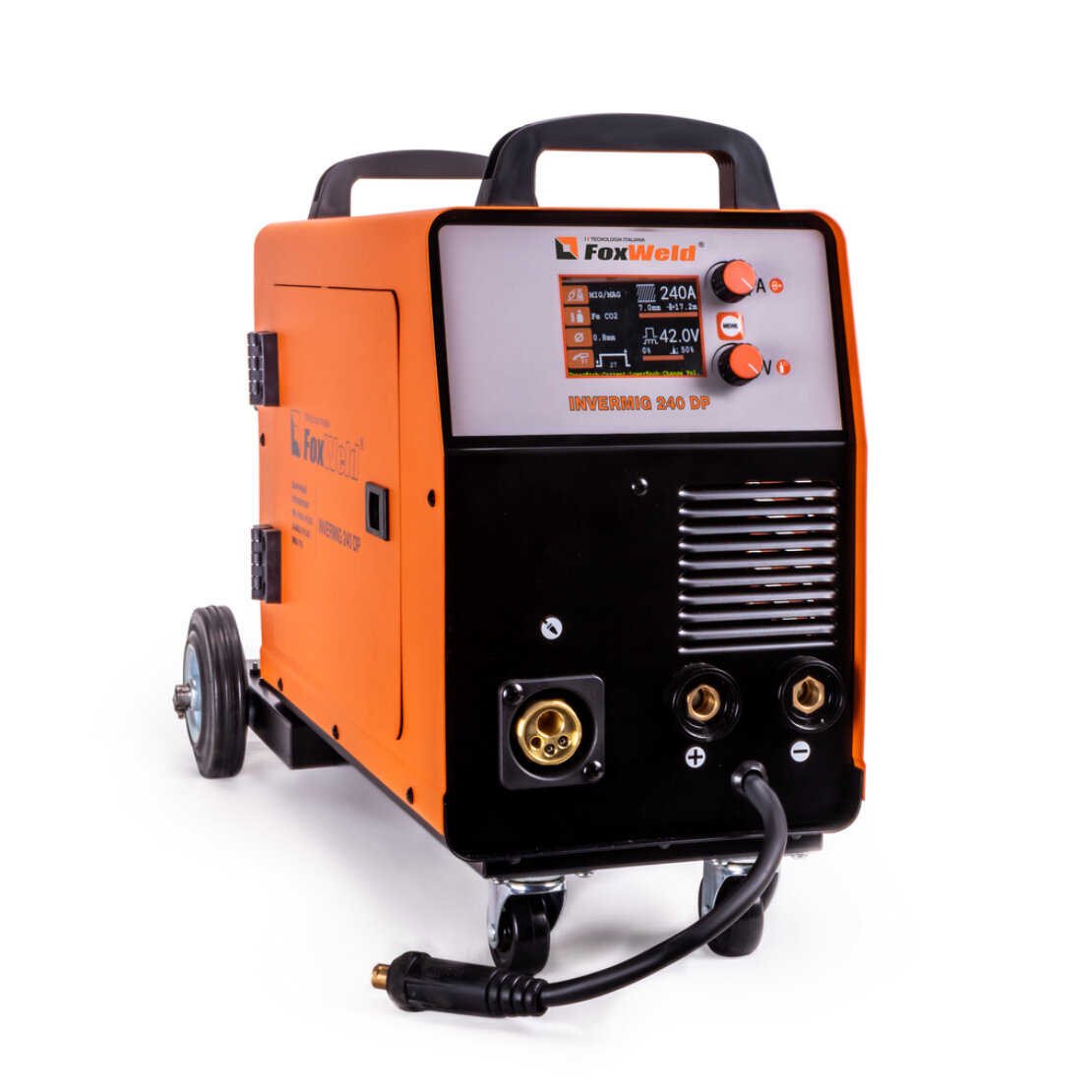 Сварочный аппарат FoxWeld Invermig 240 DP, 220 В, 240 А, 6.1 кВт, IP21S, оранжевый