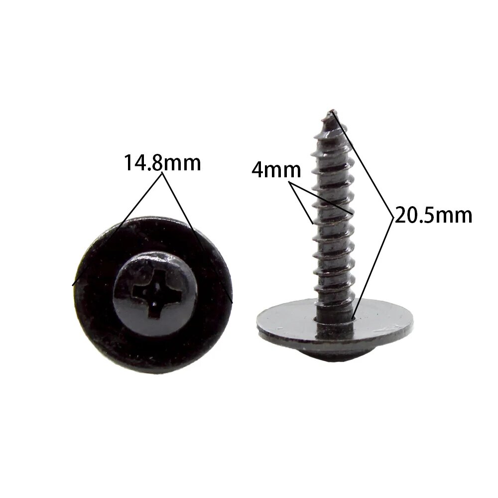 Зажимы для крепления крыльев подходят для 4 мм, 5 мм, 6 мм, крестообразные саморезы с крестообразным шлицем, пластиковая втулка для кузова автомобиля, металлическая заклепка